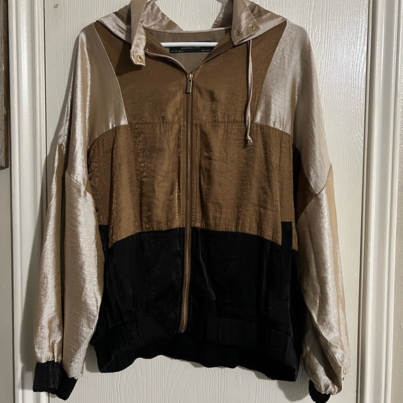 Zara | Jackets & Coats | Zara Brown And Black Colorblock Jacket | Poshmark